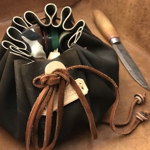 Tinder / Survival Kit / Fire Starting Kit Leather Pouch Dark Brown - Etsy