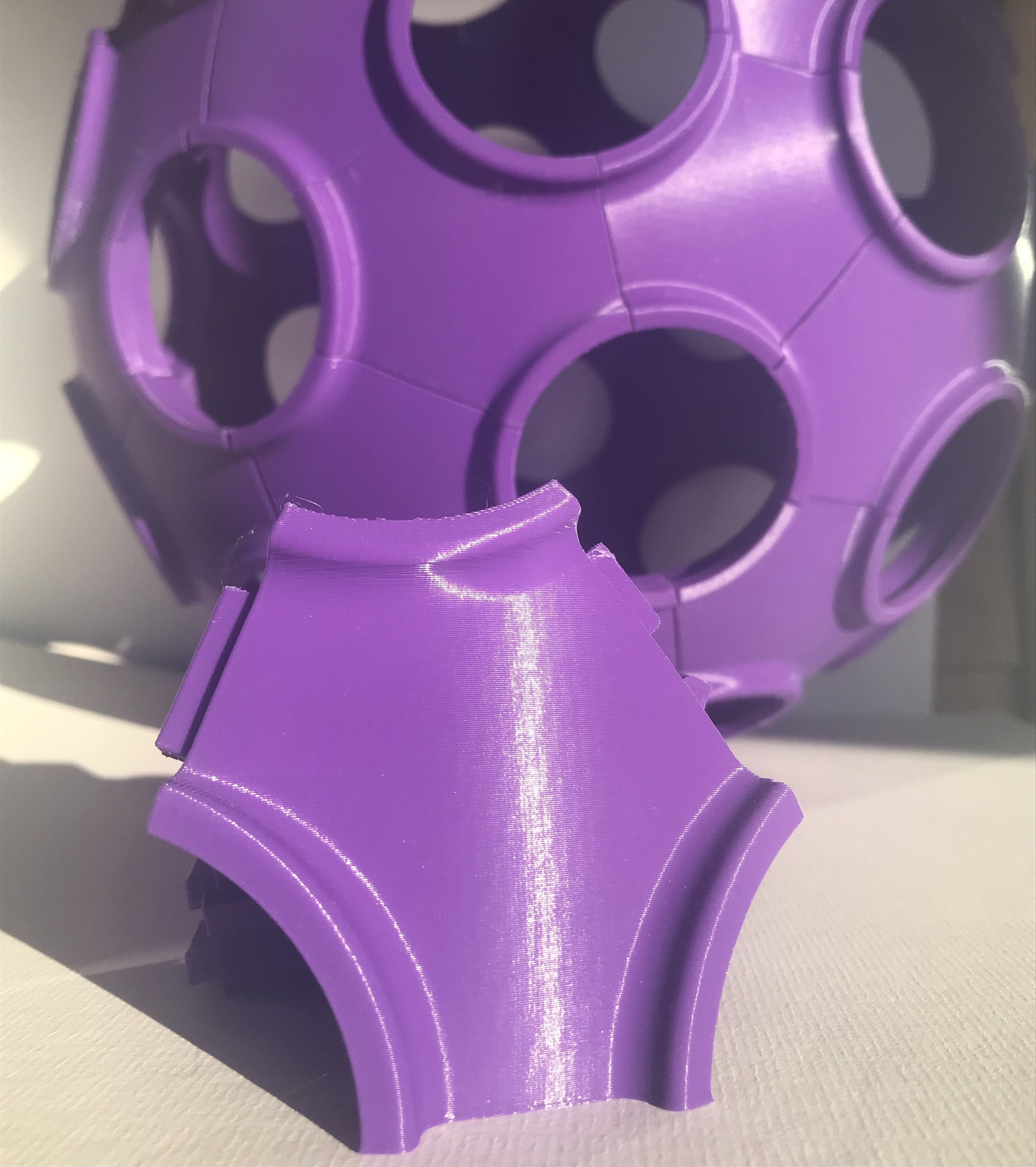Fly's Eye Geodesic Dome Model 3D Printed Model Kit Midnight Purple PLA ...