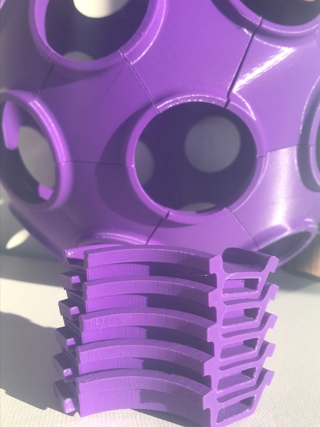 Fly's Eye Geodesic Dome Model (3D Printed Model Kit ) " Midnight Purple ...