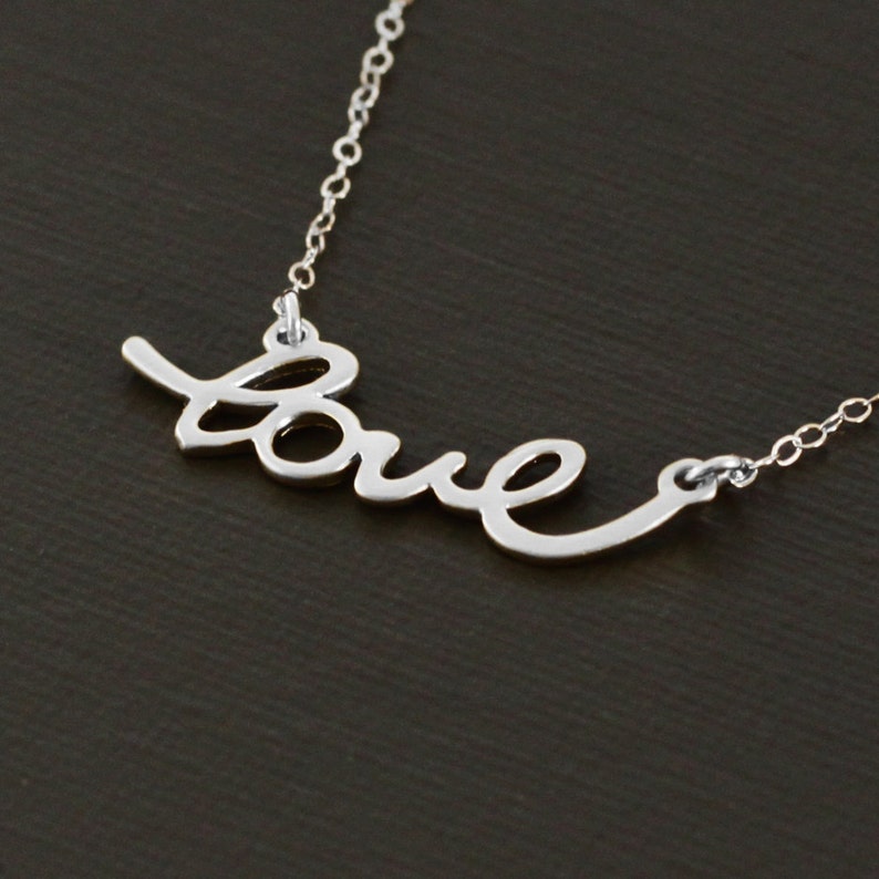 Silver Love Necklace - Etsy
