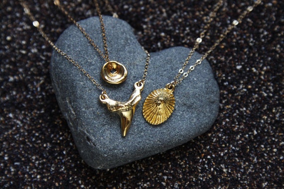 14k Gold Shark Tooth Necklace