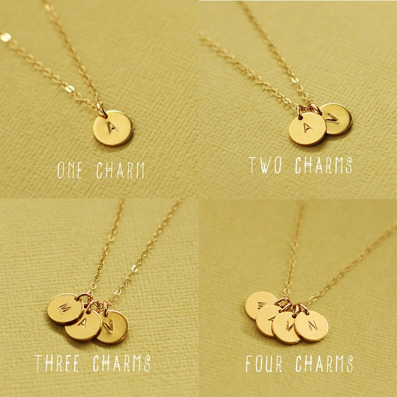 Gold Initials Necklace 4 Initials Gold Personalized - Etsy