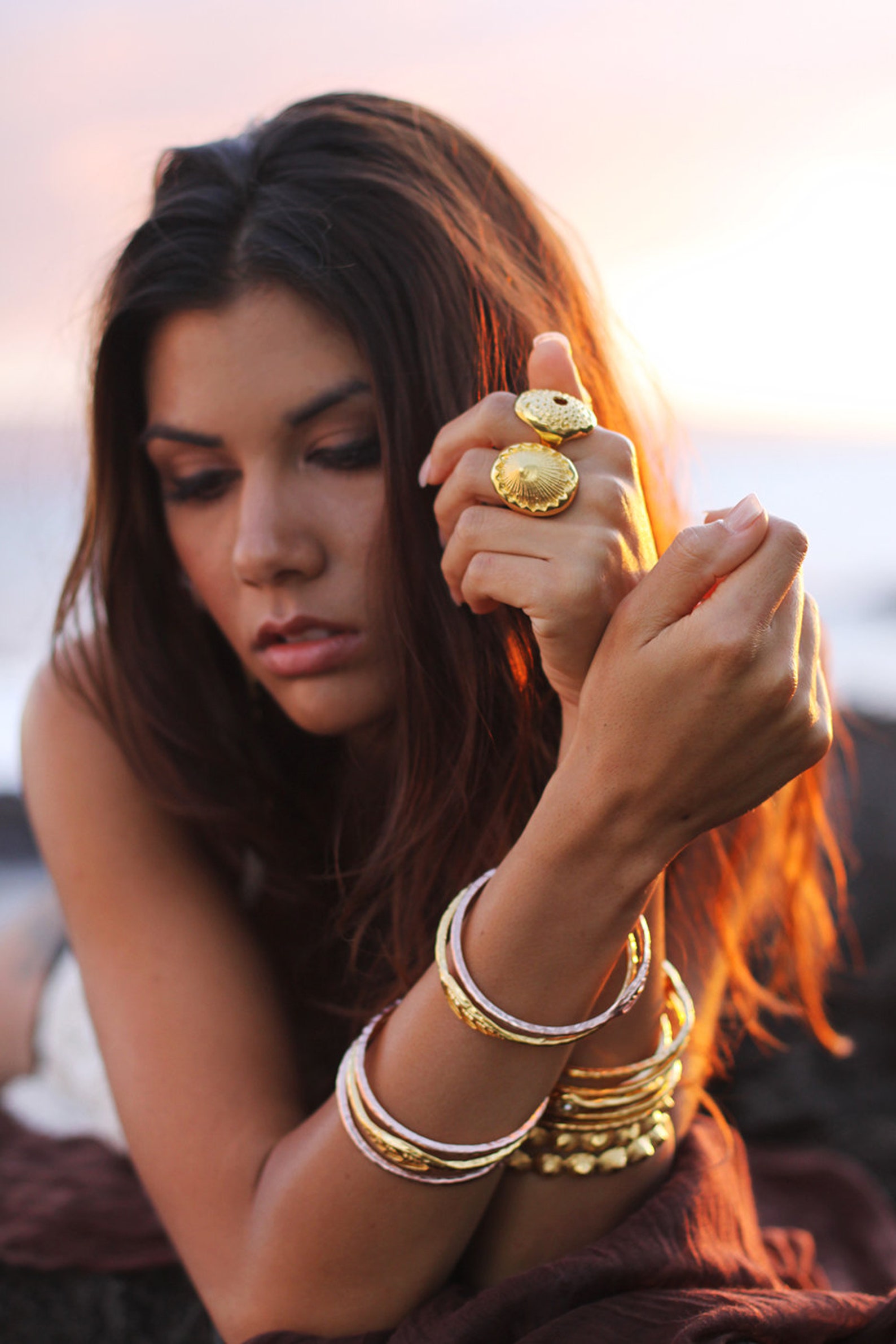 Gold Shell Bangle Silver Shell Bangle Gold Shell Bracelet | Etsy