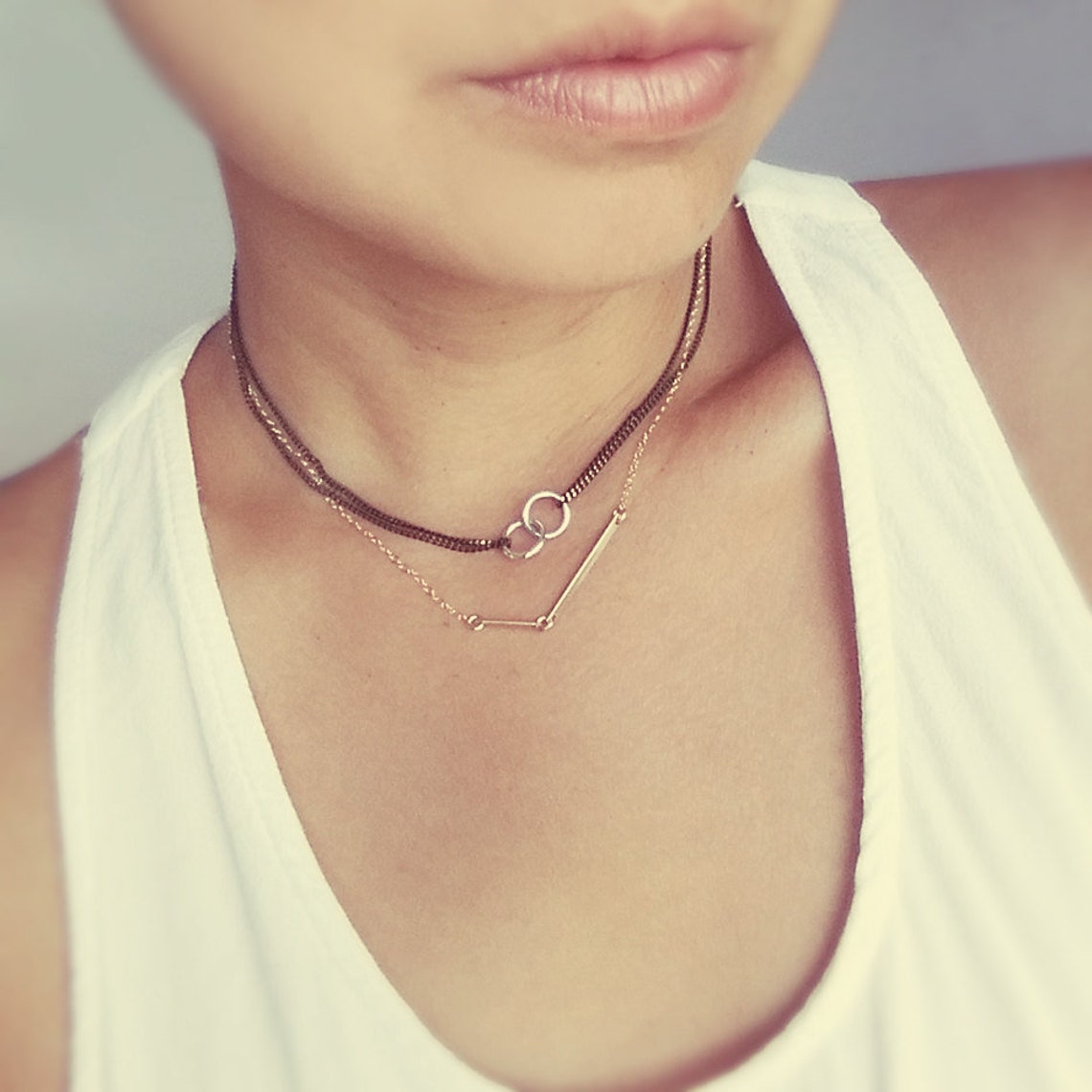 Gold Fill Bar Minimalist Necklace - Etsy