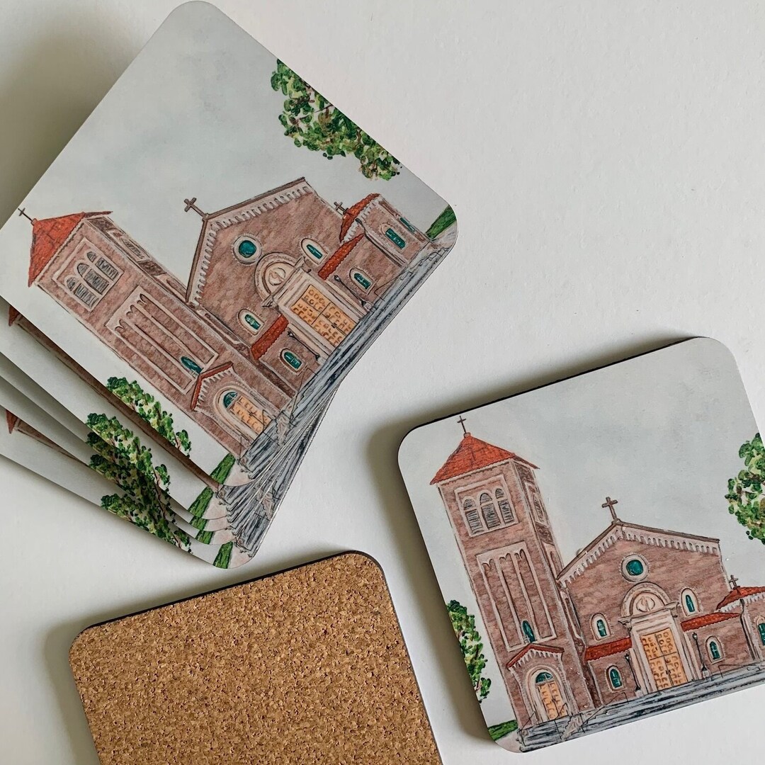 Set of 4 St. Anthony of Padua Church Coaster// St. Anthony of Padua ...