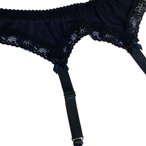 Mesh Lace // 4 Strap Garterbelt //black Mesh / Black Lace / Red Lace - Etsy