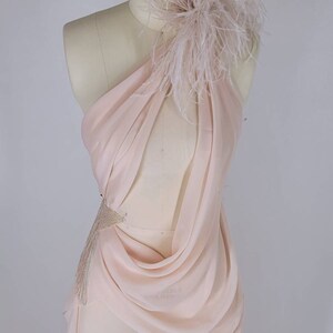 PRE-ORDER Handmade Draped Blush Pink Chiffon Sheer Mesh High Slit ...
