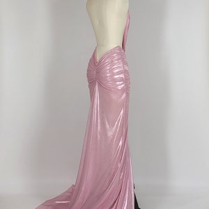 PRE-ORDER Custom Gold Champagne Metallic Sheer Stretch Mesh Halter Toga ...