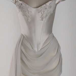 KATHERINE | Pre-order off White Basque Waist off Shoulder Sleeve Corset ...