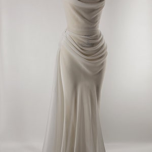 POWDER | Pre-order Handmade Draped off White Chiffon Sheer Mesh Wedding ...