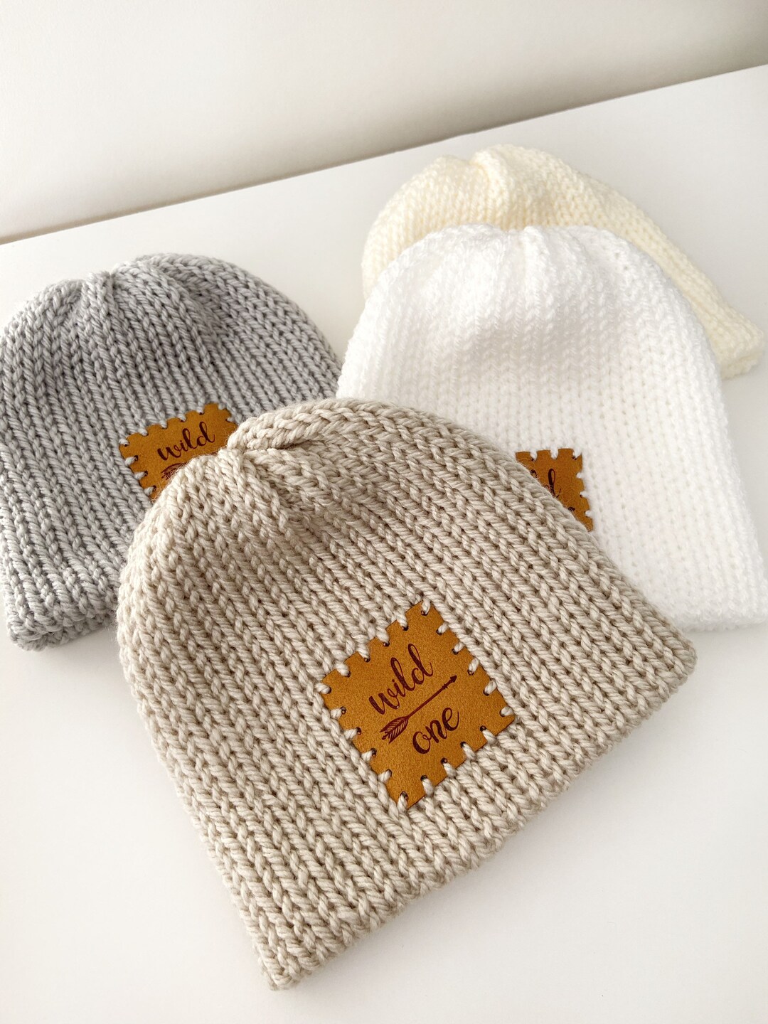 Newborn Baby Hat, WILD ONE Patch, Double Layered and Warm, Gender ...