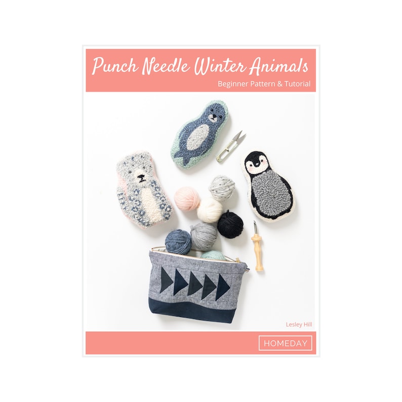 Punch Needle Winter Animals | Beginner Pattern & Tutorial | PDF FILE - Etsy