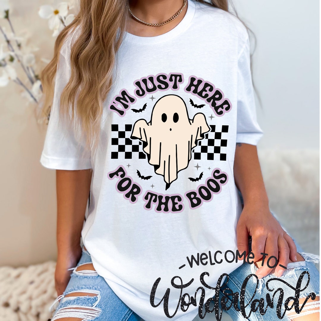 I'm Just Here for the Boos Halloween Shirt. Retro 80s 90s Halloween ...