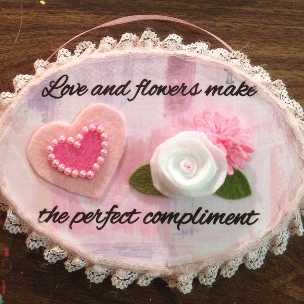 Felt Flower Plaque - Etsy