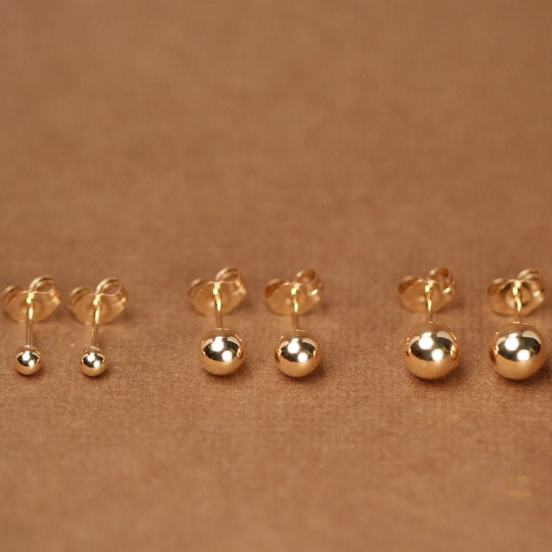 Gold Ball Earrings - Etsy