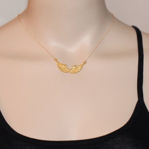 Wing Necklace - Guardian Angel Necklace - Gold Wings - Angel Wing ...