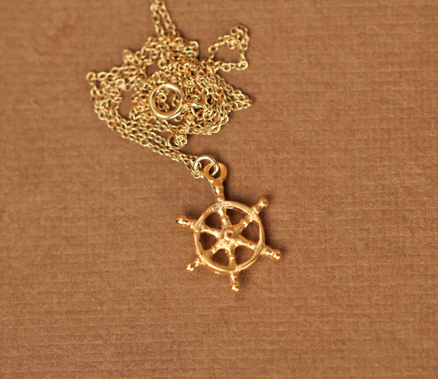 Ship wheel necklace, navy wife necklace, captains wheel, nautical ...