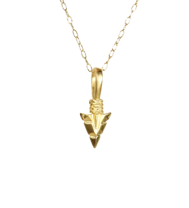 Gold Arrowhead Necklace - Arrow Head Necklace - Spike Necklace - a 14k ...