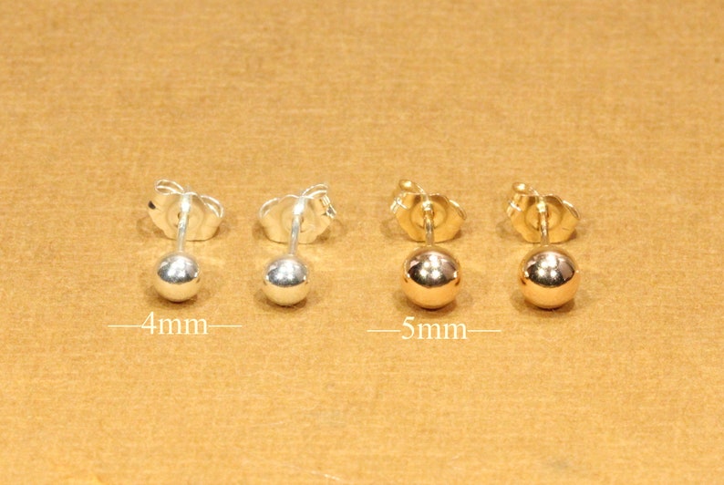 Silver Ball Earrings Gold Ball Earrings Simple Silver Studs - Etsy