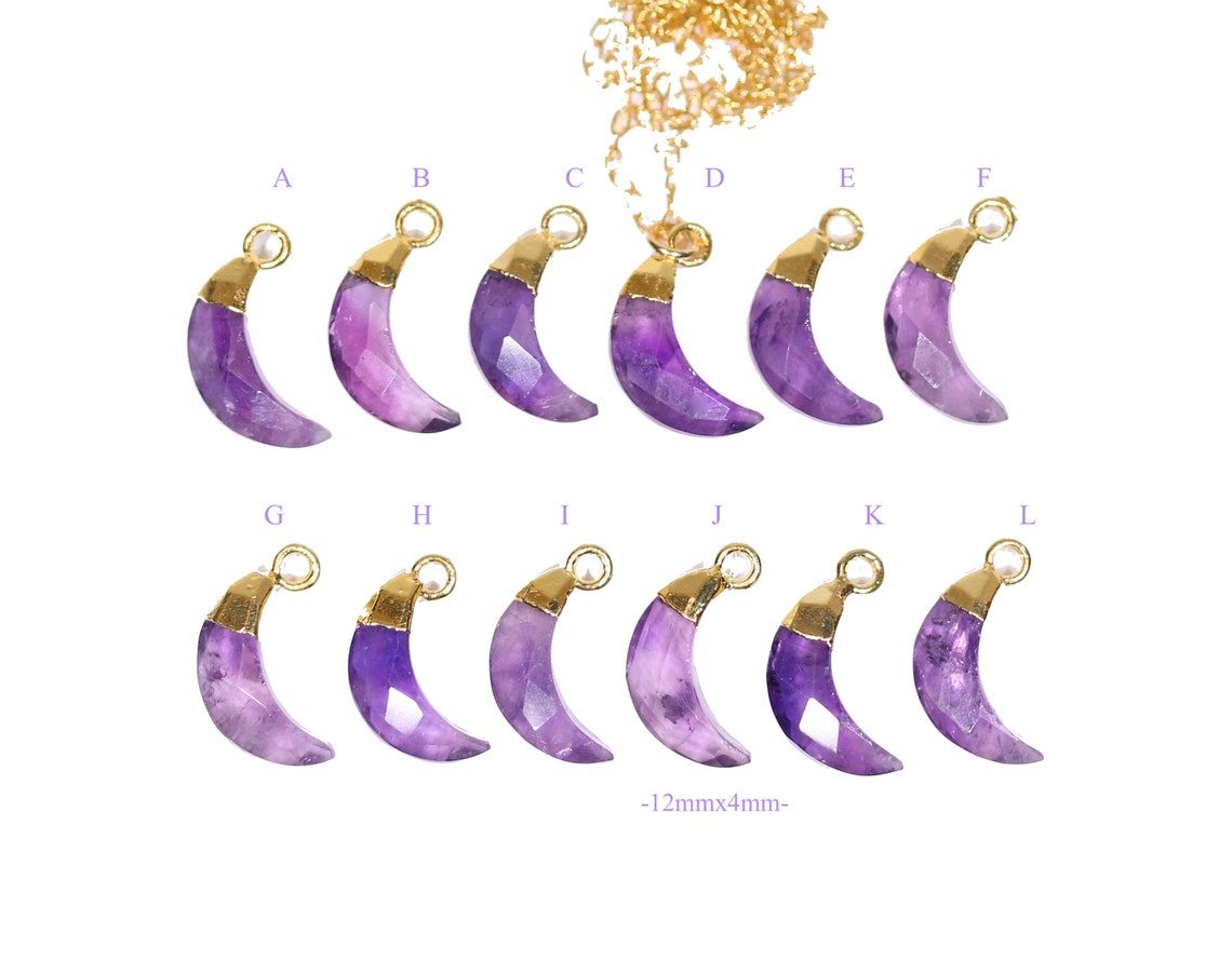Amethyst Moon Necklace: 14k Gold Filled, February Birthstone - Etsy