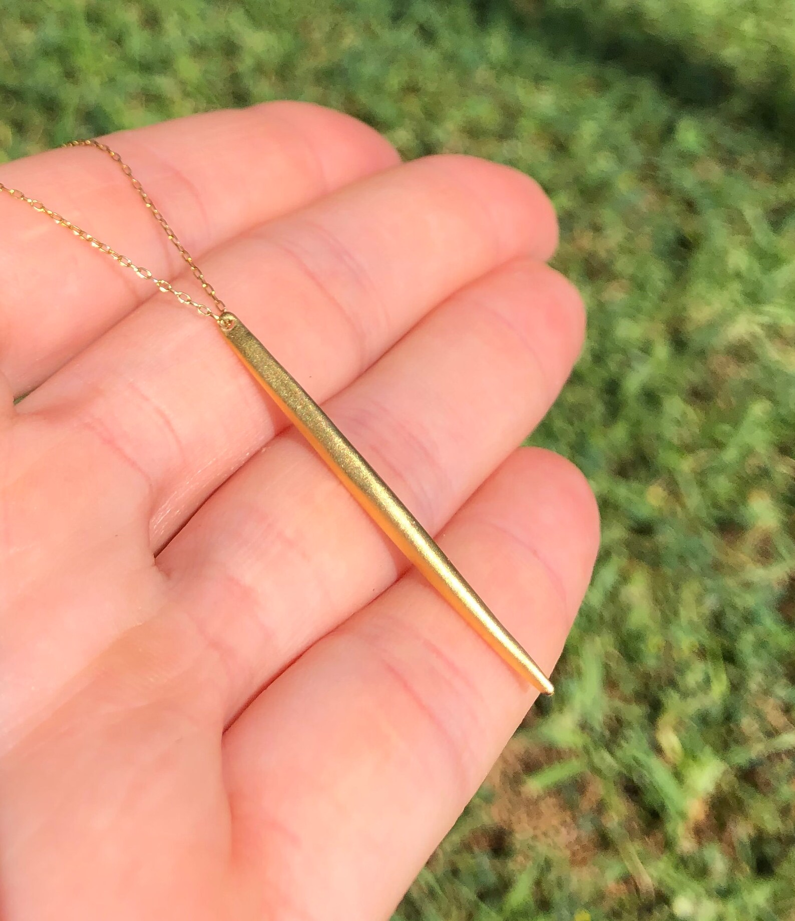 Gold Spike Necklace Spike Necklace Minimal Jewelry Long - Etsy