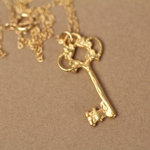 Gold Key Necklace - Little Gold Key - Key Necklace - Delicate - Dainty ...