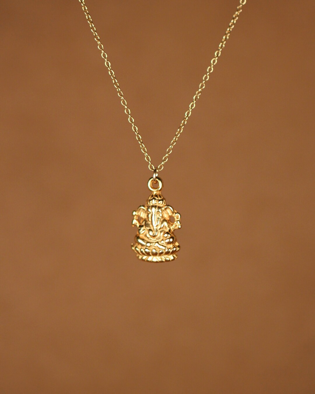Ganesha Necklace - Gold Ganesha - Indian God - Ganesh - Yoga Necklace ...