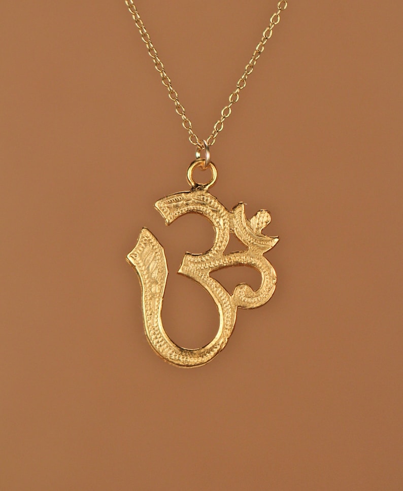 Ohm Necklace Om Gold Ohm Omkara Yoga Necklace - Etsy