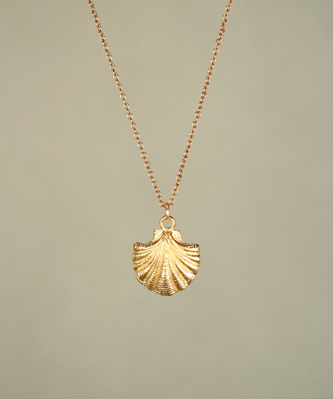 Gold Shell Necklace, Scallop Necklace, Silver Sea Shell Necklace, Beach ...