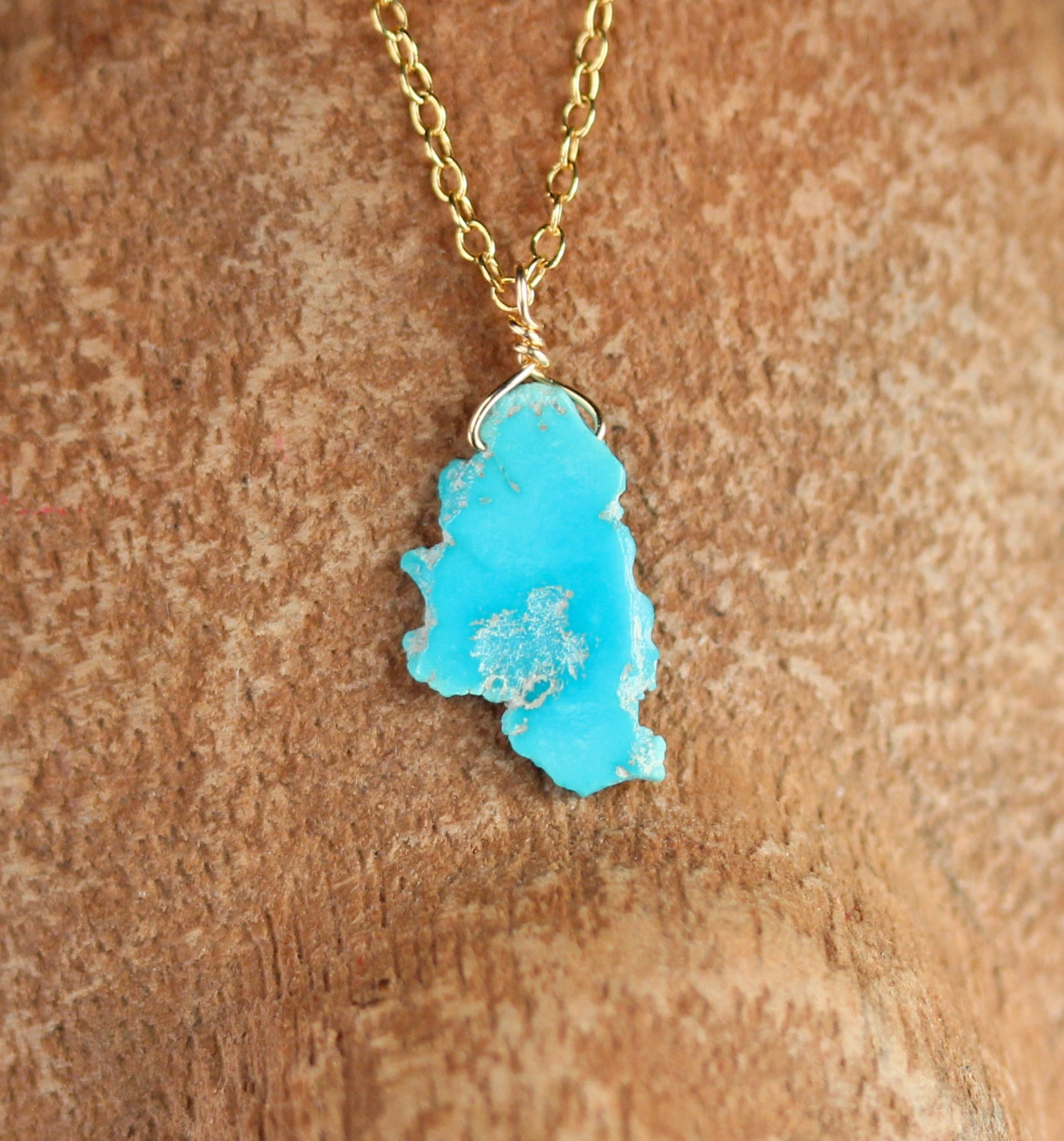 Sleeping beauty turquoise necklace - raw turquoise necklace - arizona ...