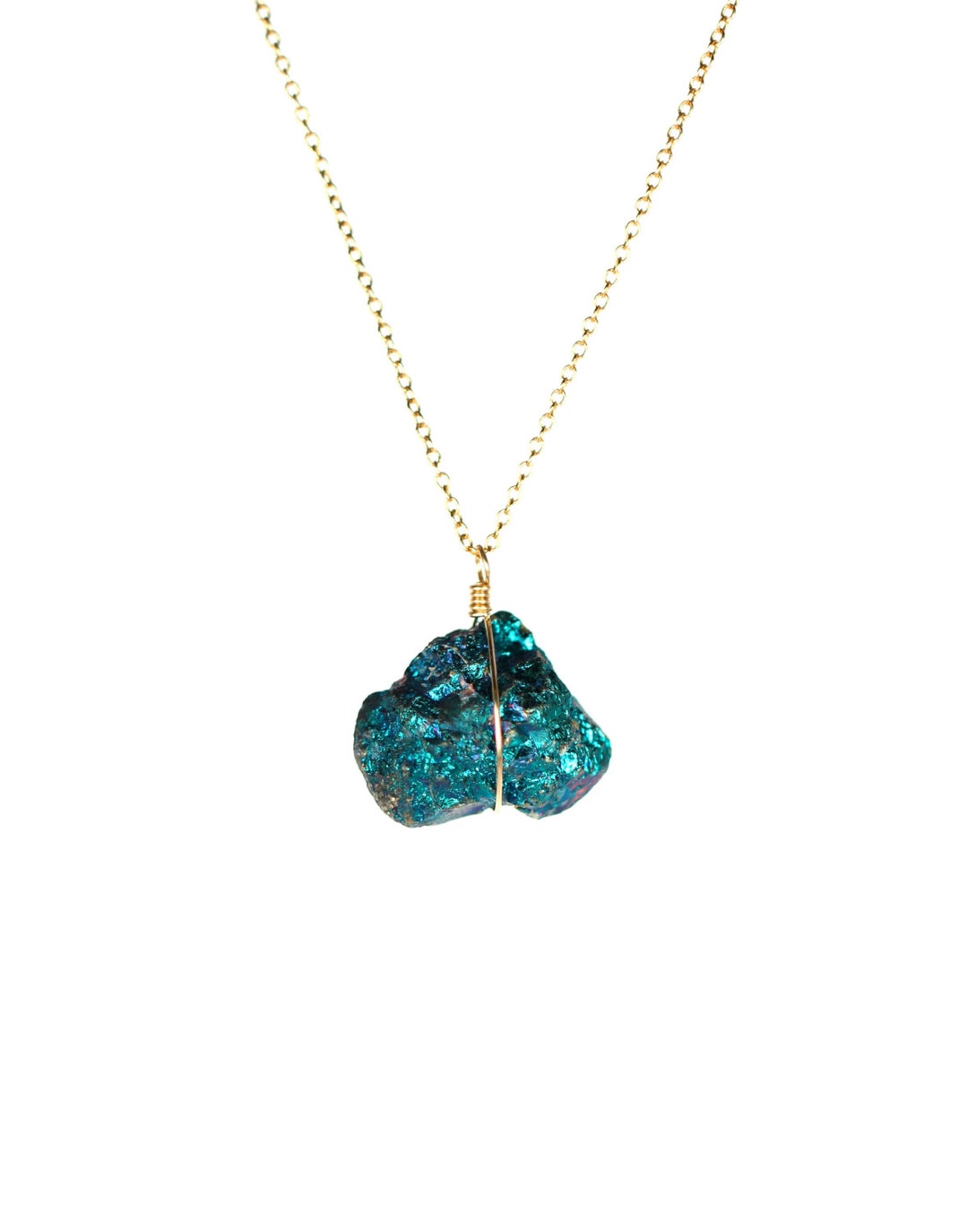 Peacock Ore Necklace, Chalcopyrite Necklace, Rainbow Rock Necklace, a ...