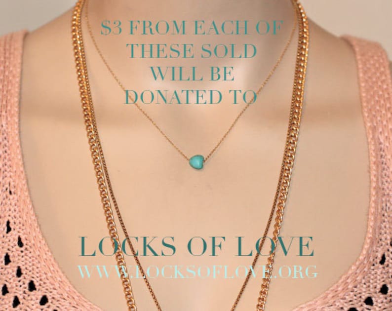 Tiny Turquoise Necklace - Tiny Heart Necklace - Delicate and Dainty ...