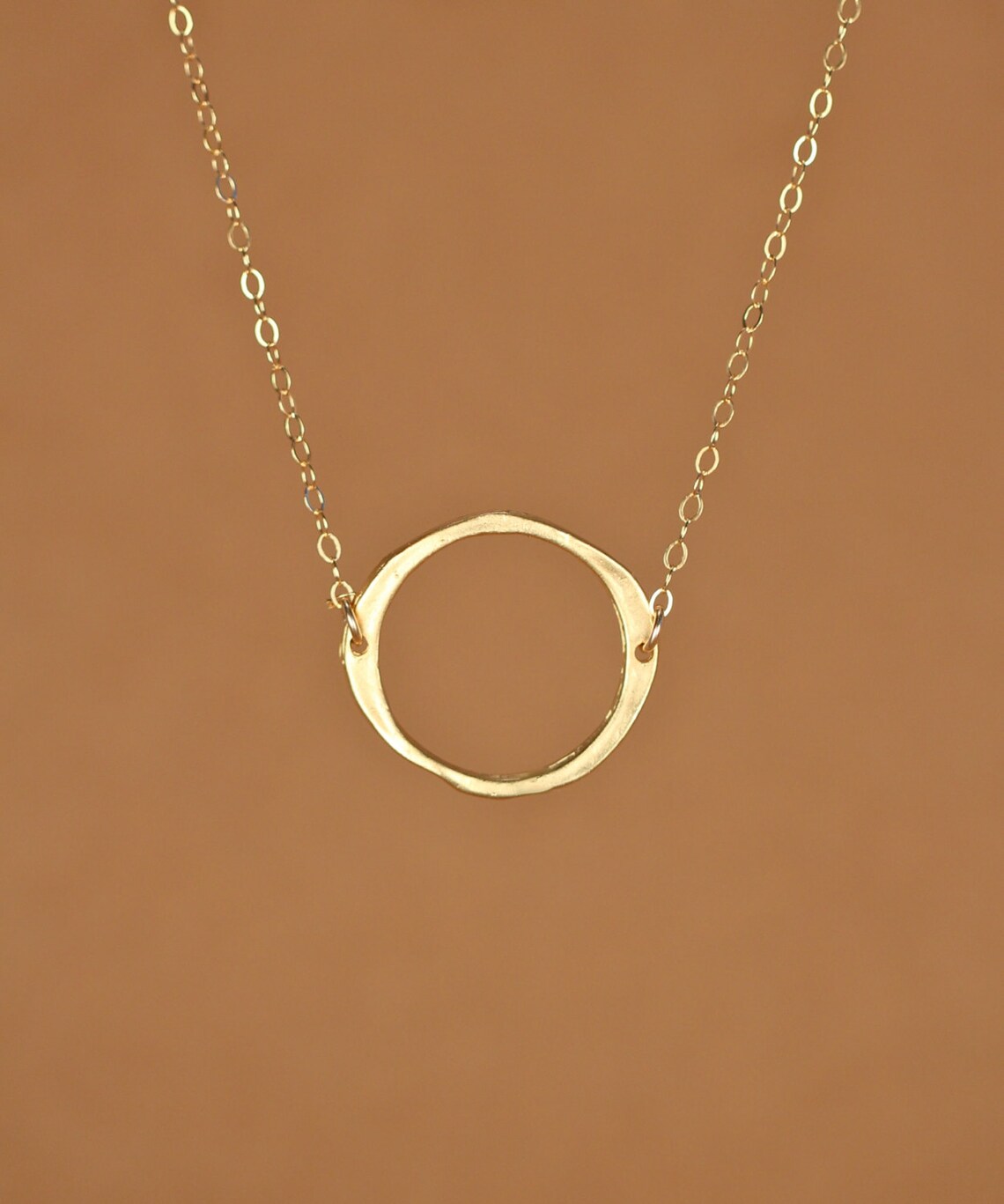 Circle Necklace Gold Hoop Necklace Gold Loop Dainty Simple - Etsy