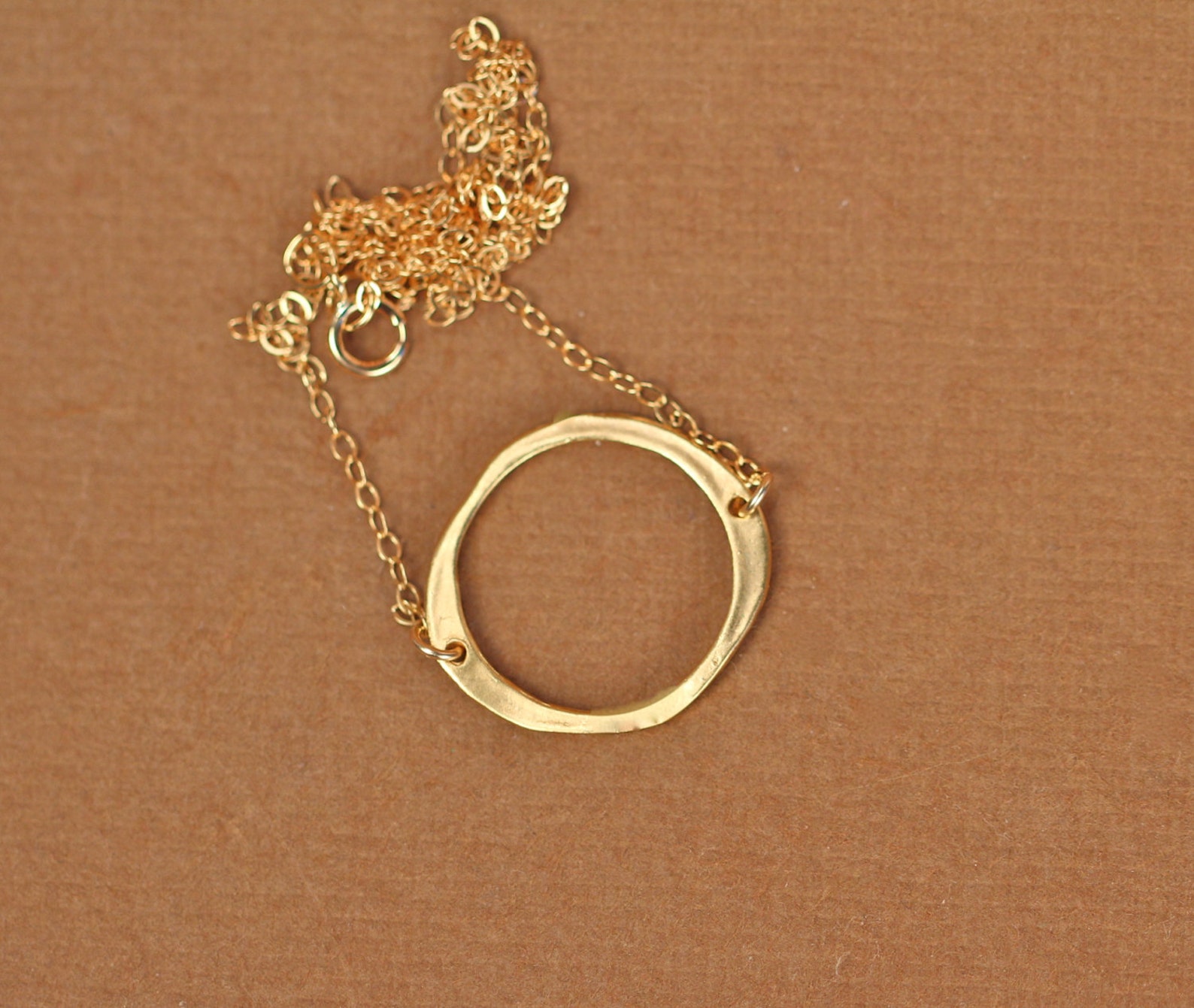 Circle Necklace Gold Hoop Necklace Gold Loop Dainty Simple - Etsy