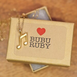 Gold Music Note Necklace, Eighth Note Necklace , Music Note Pendant ...