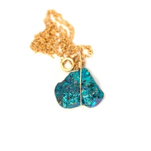 Peacock Ore Necklace, Chalcopyrite Necklace, Rainbow Rock Necklace, a ...