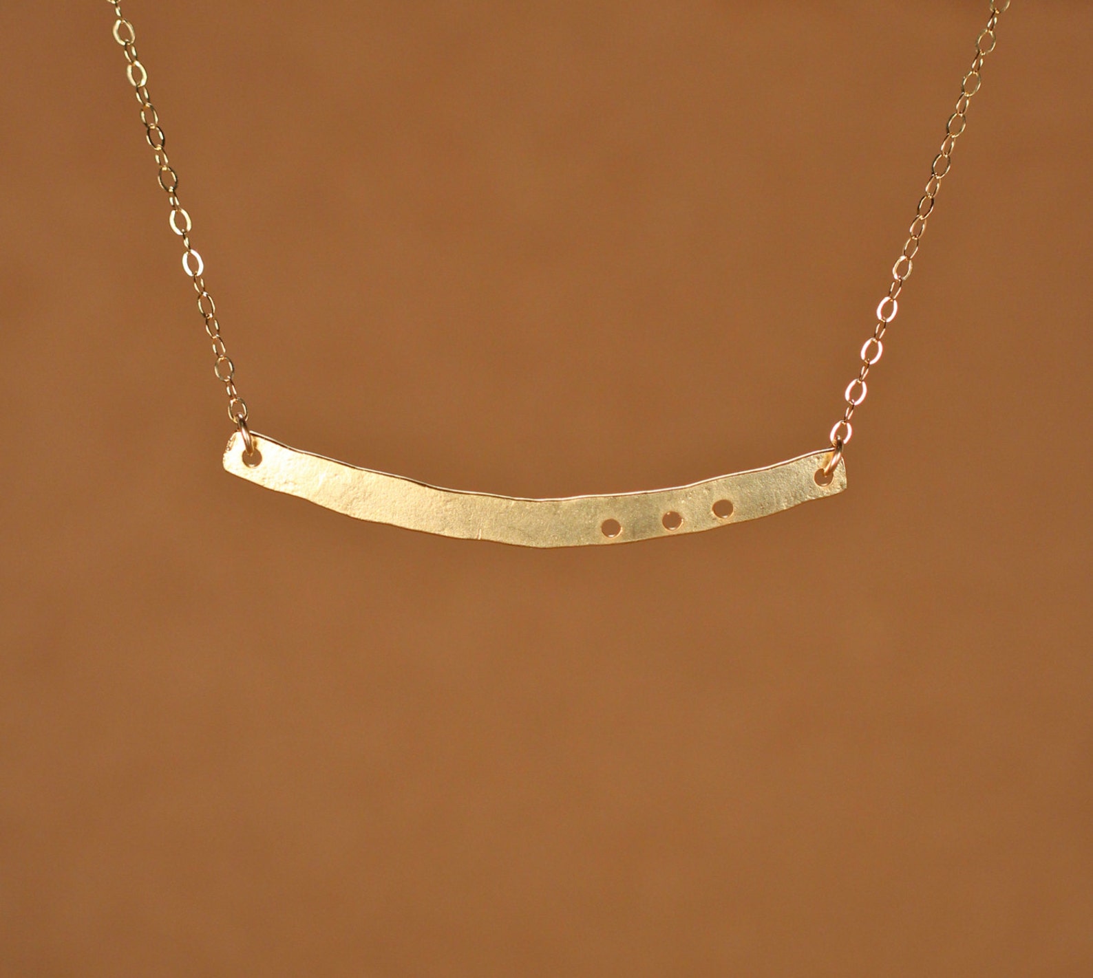 Gold bar necklace bar necklace simple minimalist a 22k | Etsy