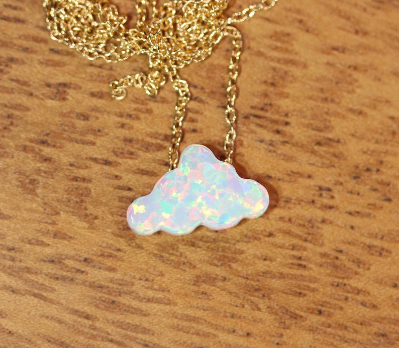 Cloud Necklace in Silver Opal Necklace Opal Cloud Jewelry - Etsy