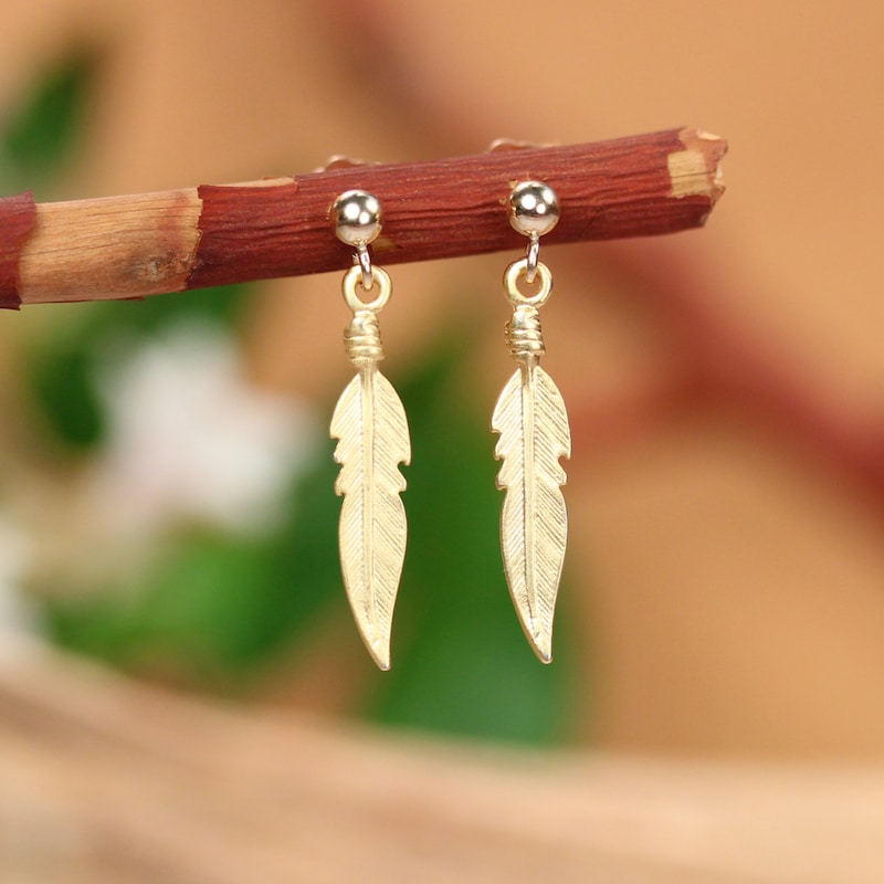 Feather Earrings - Etsy