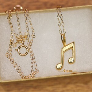 Gold Music Note Necklace, Eighth Note Necklace , Music Note Pendant ...