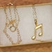 Gold Music Note Necklace Eighth Note Necklace Music Note - Etsy