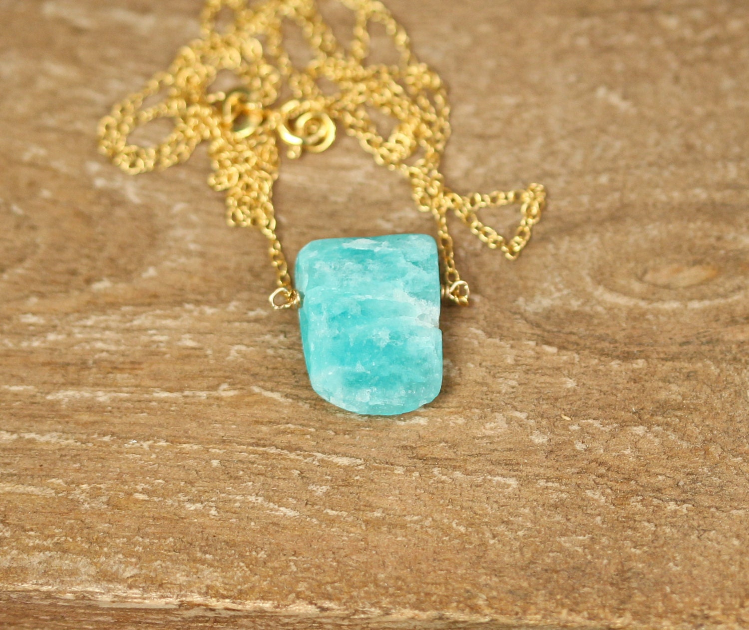 Amazonite necklace - green mineral necklace - green stone necklace ...