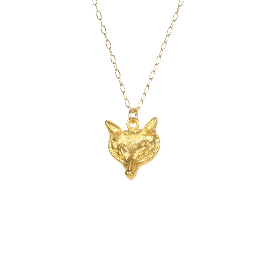 Gold Fox Necklace: 14k Vermeil Vixen Charm, Gold Filled Chain - Etsy