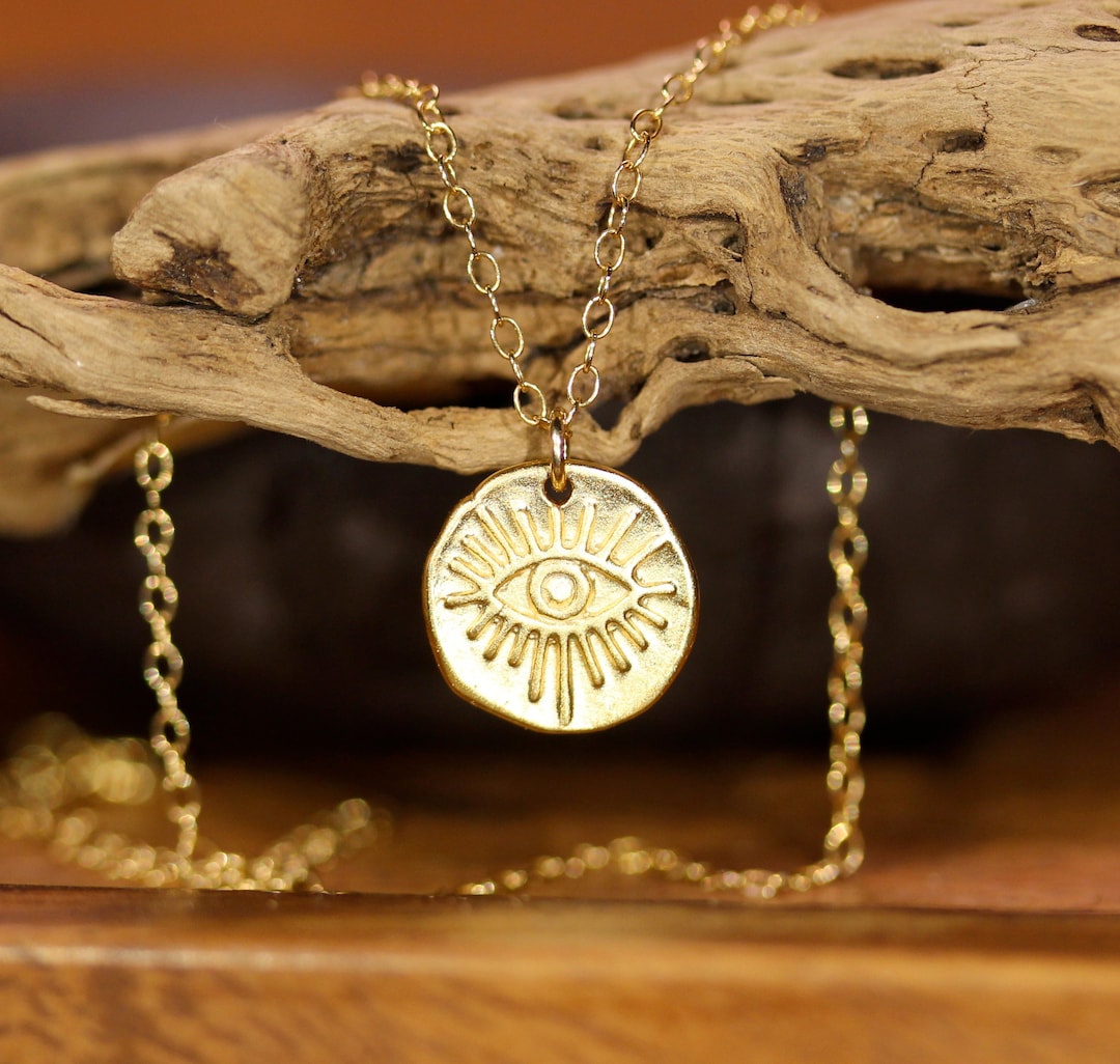 Third Eye Necklace, Gold Evil Eye Pendant, Crying Eye Necklace, All ...