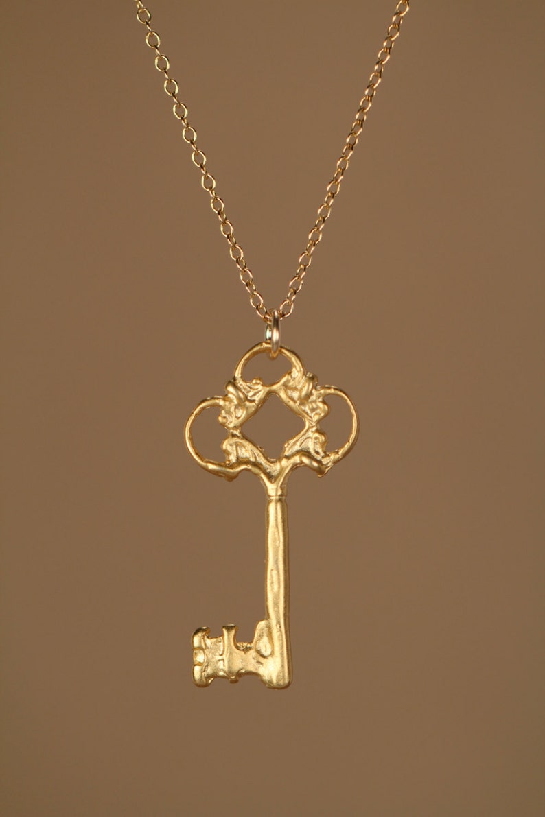 Gold Key Necklace - Little Gold Key - Key Necklace - Delicate - Dainty ...