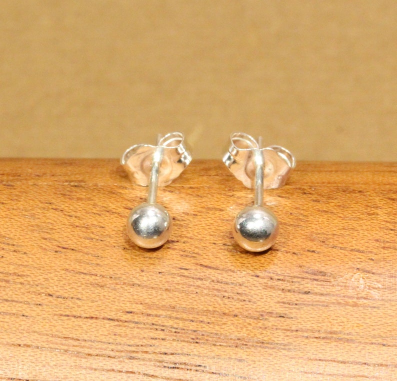 Silver Ball Earrings Gold Ball Earrings Simple Silver Studs - Etsy