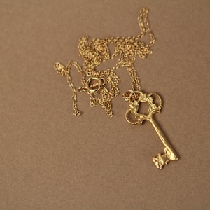 Gold Key Necklace - Little Gold Key - Key Necklace - Delicate - Dainty ...
