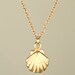 Gold Shell Necklace Tiny Shell Necklace Sea Shell Necklace a Tiny Gold ...