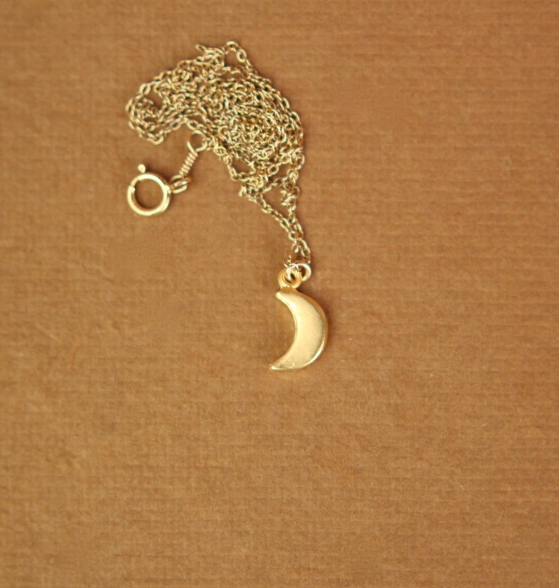 Moon Necklace Tiny Moon Necklace Gold Moon Crescent Moon - Etsy