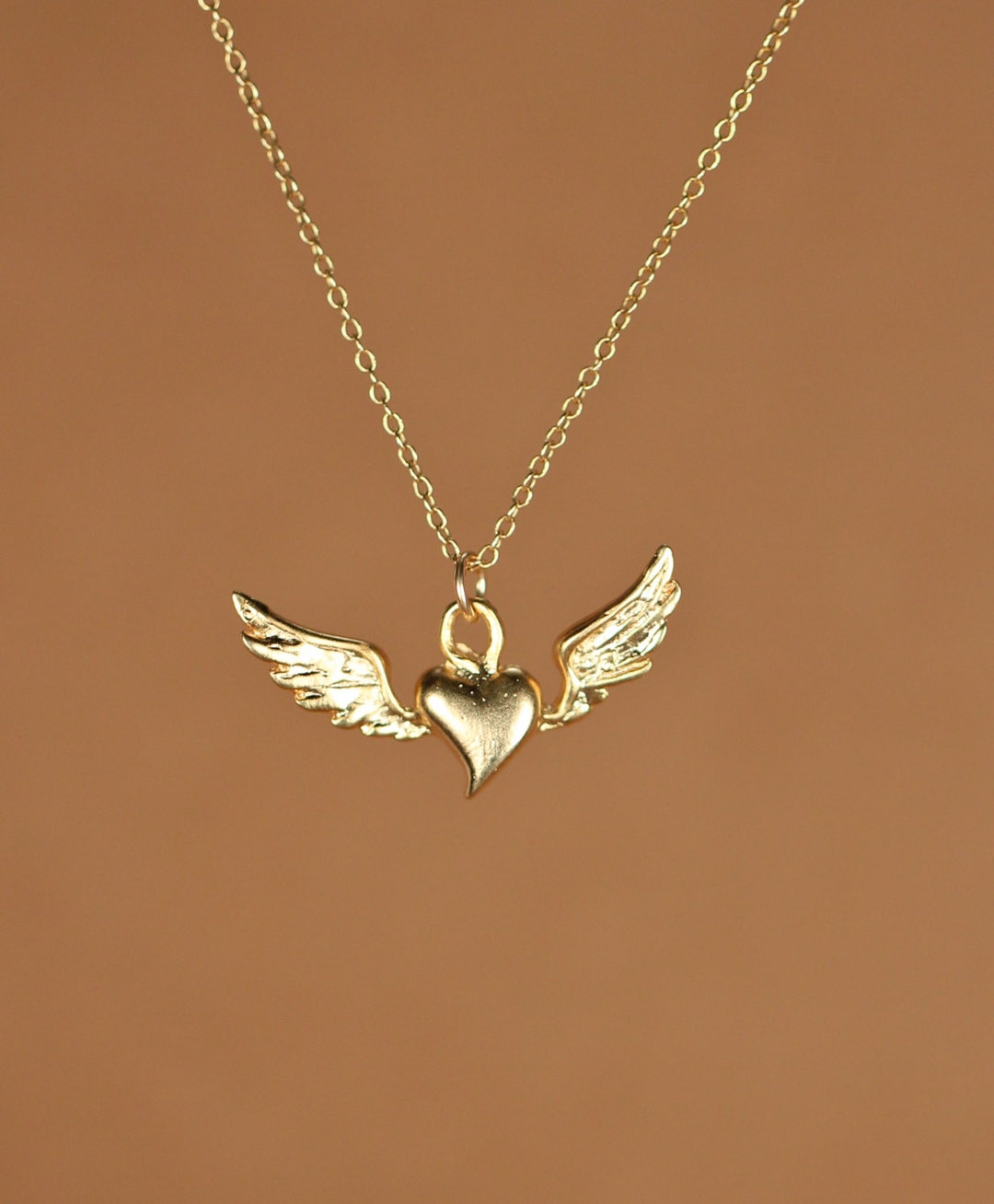 Flying Heart Necklace, Silver Heart Pendant With Wings, Wing Necklace ...